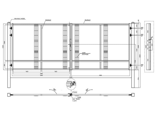 POARTA ACCES AUTO BATANTA 2000X6000 mm verde - RETIC GARDURI SRL